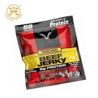 China 100g Beef Jerky Packaging Bag with Aluminum Foil Lining 20-200 Microns Thickness Resealable Zipper for sale
