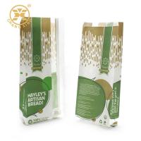 China 750g Greaseproof White Kraft Bread Packaging Pouches With Window & Tin Tie - 20-200 Micron Thickness for sale