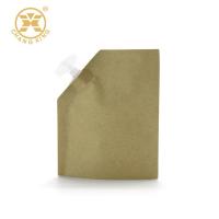 China LDPE Multiwall Standing Pouch Kraft Paper 100 Microns Cream Packaging Bag with Spout Top for sale