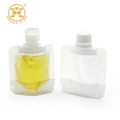 China 50ml Clear Resealable Plastic Spout Pouch with 8.6mm Opening for Jam Jelly Liquid Packaging for sale