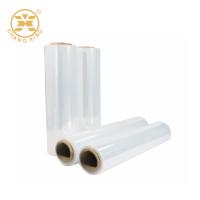 China 20 Micron LLDPE Stretch Film 450m x 500mm Transparent Plastic Wrap for Pallet Packaging for sale
