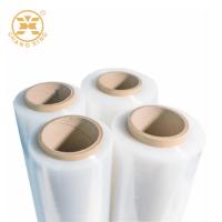 China 20 Micron LLDPE Stretch Film 450m x 500mm Transparent Plastic Wrap for Pallet Packaging for sale