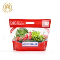 China New Arrival Custom Logo Resealable 3kg Fruits Vegetable Plastic Zip Lock Food Packaging Bag With Clear Window and Handle for sale