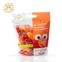 China 250g Perforated Food Packaging Bags with Zipper and Vent Holes - Custom Printed Anti-Fog Plastic Pouches for Fruits & Vegetables for sale
