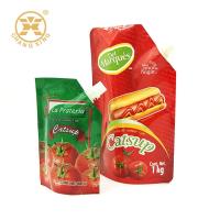 China Custom Red Aluminum Foil Stand-Up Pouch for Tomato Sauce - 0-10 Color Printing, 15-20 Day Lead Time for sale