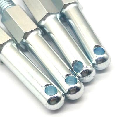 China Threaded Linkage Rod with Hex Body｜16×100mm Zinc-Plated Steel Connecting Shaft｜Mechanical Control Arm Pin for sale