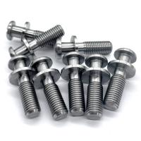 China Custom Slotted Round Head Screws | CNC Machined Carbon Steel Bolts with Flat Washer Shoulder for sale