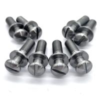 China Custom Slotted Round Head Screws | CNC Machined Carbon Steel Bolts with Flat Washer Shoulder for sale