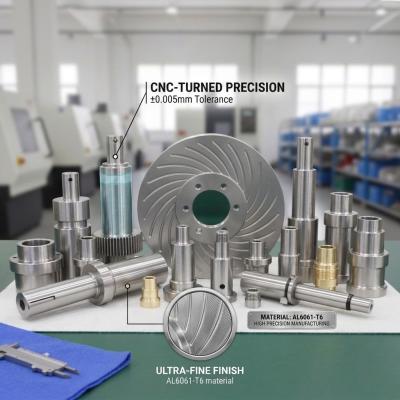 China Custom CNC Turning Aluminum 6061 Precision Machined Shaft with ±0.005mm Tolerance OEM Service for sale