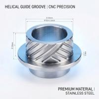 China Custom CNC Turning Stainless Steel Flanged Bushing with Helical Groove Multi Step Design for sale