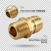 China OEM CNC Turning Brass Hydraulic Fitting NPT Thread Nickel Plated Corrosion Resistance 3000PSI for sale