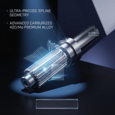 China Precision CNC Turning Alloy Steel 42CrMo Spline Shaft with Carburizing Treatment HRC 55-62 for sale