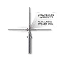 China Swiss CNC Turned Stainless Micro Shaft 0.5mm Diameter Annular Groove Medical Catheter ±0.003mm for sale