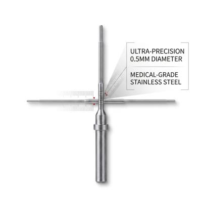 China Swiss CNC Turned Stainless Micro Shaft 0.5mm Diameter Annular Groove Medical Catheter ±0.003mm for sale