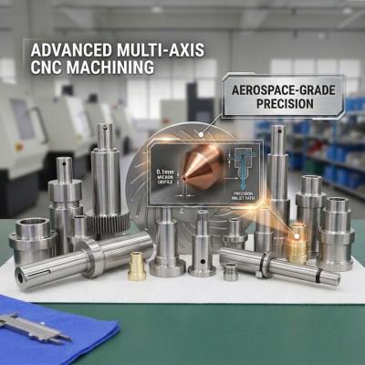 China CNC Swiss Type Machined Copper Precision Nozzle 0.1mm Orifice for Inkjet Printing Industrial Applications for sale