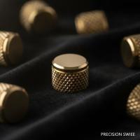 China Precision Swiss CNC Turned Brass Watch Crown Diamond Knurled Pattern Luxury Timepiece Gold PVD for sale