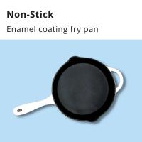 China Multifunctional Enamel Coated Frying Pan 26cm For Camping Cooking for sale