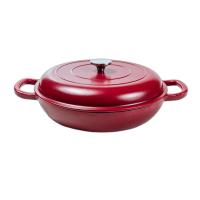China 3.6qt Shallow Enamel Casserole Dish With Lid Multifunctional for sale