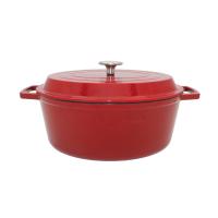 China Customized Cast Iron Casserole Enamel Coating Oval Casserole With Lid for sale