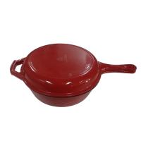 China 3 Quart Cast Iron Skillet Casserole 2 In 1 Baking Multipurpose for sale