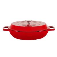 China 3.6qt Shallow Enamel Casserole Dish With Lid Multifunctional for sale