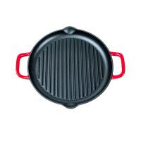 China Customized Stove Top Grill Pan Enamel Coating With Two Handles for sale