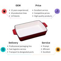 China 27*24*4.5cm Cast Iron Frying Pan Heavy Duty Enamel Coating Cast Iron Baking Pan for sale