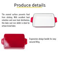 China 27*24*4.5cm Cast Iron Frying Pan Heavy Duty Enamel Coating Cast Iron Baking Pan for sale