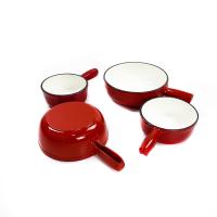 China 21cm Cast Iron Cheese Fondue Pot 12 Pounds Durable And Long Lasting for sale