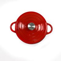 China Enamel Coating Cast Iron Dutch Oven Chemical Free With Two Handles for sale