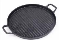 China BBQ Cast Iron Round Griddle Pan With Ridge 24/28/30cm Multifunctional: for sale