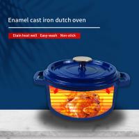 China Enamel coating Cast Iron Round Cocotte Set Mini Dutch Ovens With Lid for sale