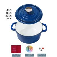 China Enamel coating Cast Iron Round Cocotte Set Mini Dutch Ovens With Lid for sale