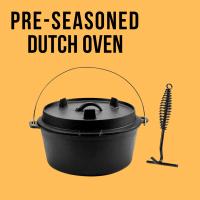 China Matt Black Pre Seasoned Cast Iron Camp Oven 2 Quarts Easy Maintain for sale