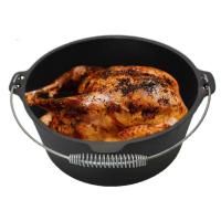 China Matt Black Pre Seasoned Cast Iron Camp Oven 2 Quarts Easy Maintain for sale
