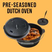 China Matt Black Pre Seasoned Cast Iron Camp Oven 2 Quarts Easy Maintain for sale