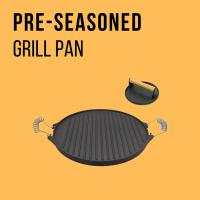 China BBQ Pre Seasoned Cast Iron Griddle Pan With Superior Heat Retention for sale