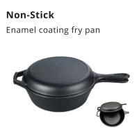 China 2 In 1 Pre Seasoned Cast Iron Casserole Dutch Oven with Long Handle for sale