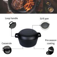 China Pre Seasoned 2 In 1 Cast Iron Dutch Oven 5 Quart For Camping for sale