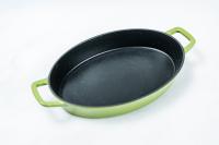 China OEM Cast Iron Oval Baking Dish Easy lifting for Induction Stove tops for sale