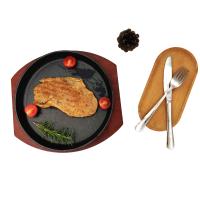 China Non Stick Cast Iron Sizzle Platter Oval Cast Iron Steak Plate for sale