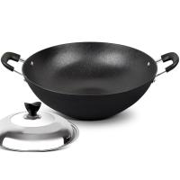 China 40/42cm Chinese Wok Pan Large Bottom For Easy Cooking BSCI/SGS for sale