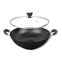 China 40/42cm Chinese Wok Pan Large Bottom For Easy Cooking BSCI/SGS for sale