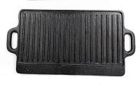 China Two Handles Rectangular Cast Iron Griddle With Ridges 18x9.4x0.6inch for sale