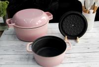 China Enameled Cast Iron Skillets 2 In 1 Double Dutch Oven Cookware Sets for sale