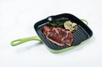 China 9 Inch Duracast Enameled Cast Iron Grill Pan With Long Handle for sale