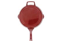 China Non Stick Enameled Cast Iron Skillet Deep Fry Pan With Handles for sale