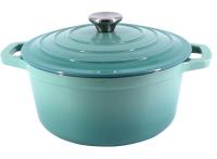 China Non-Stick 2.4L Cast Iron Dutch Oven Two Handles Cast Iron Casserole Pot for sale