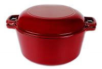 China 4.8L Cast Iron Casserole 2 In 1 Cast Iron Dutch Oven with Skillet Lid for sale