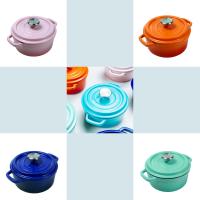 China 20cm Cast Iron Dutch Oven Enamel Covered Round Dutch Oven  Classic Style for sale